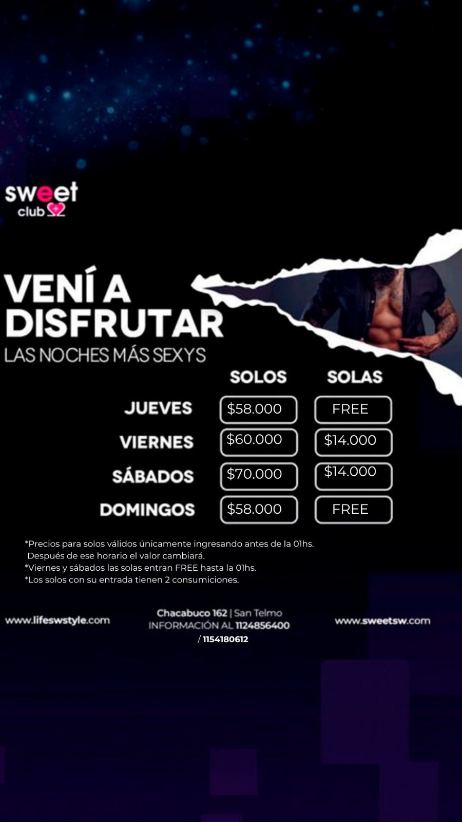 Vive la Mejor Noche en Sweet Club: Exclusivo para Solos y Solas - Sweet